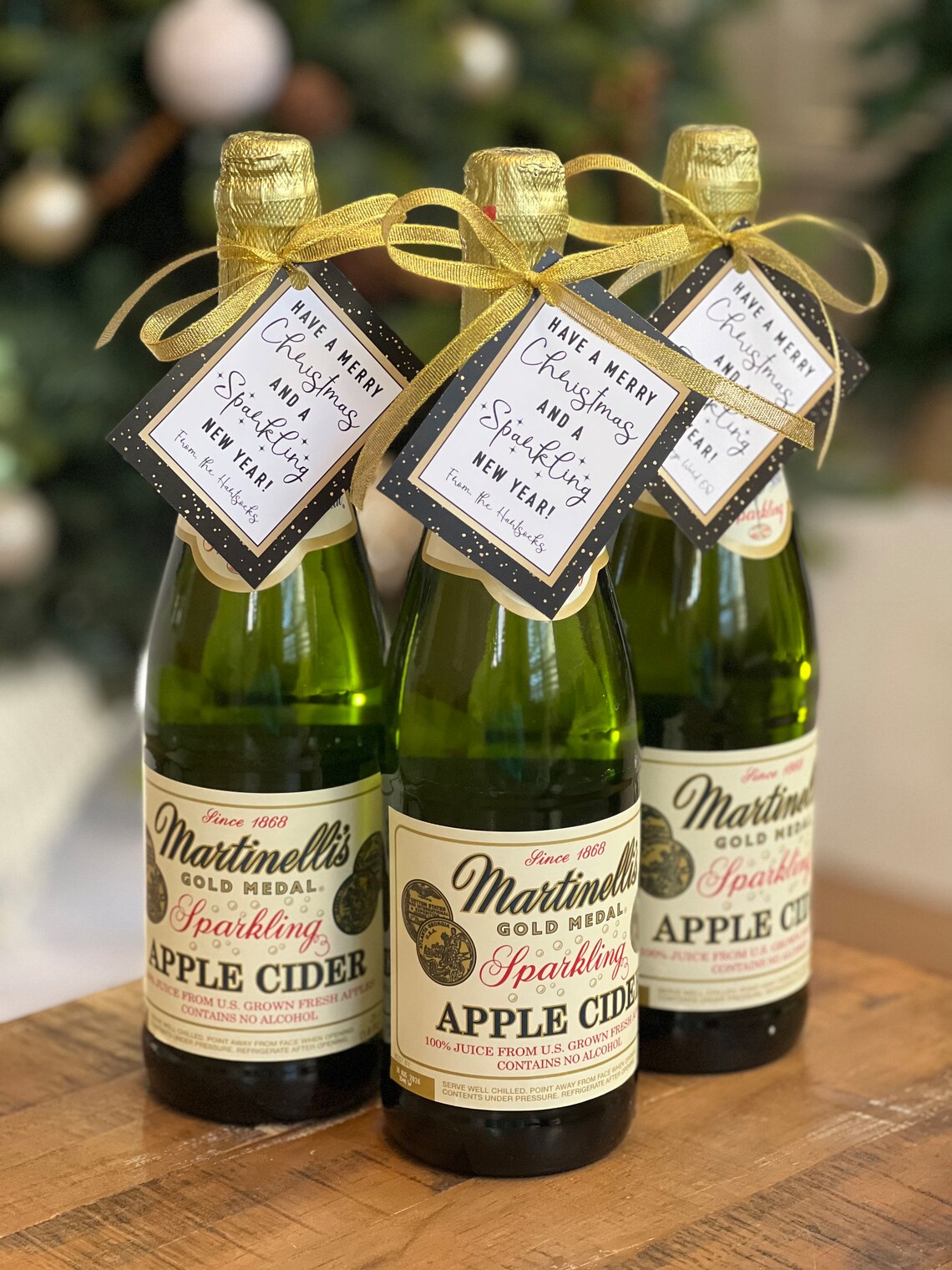 Sparkling Cider Gift Tag: Merry Christmas & New Year (corjl) - Etsy