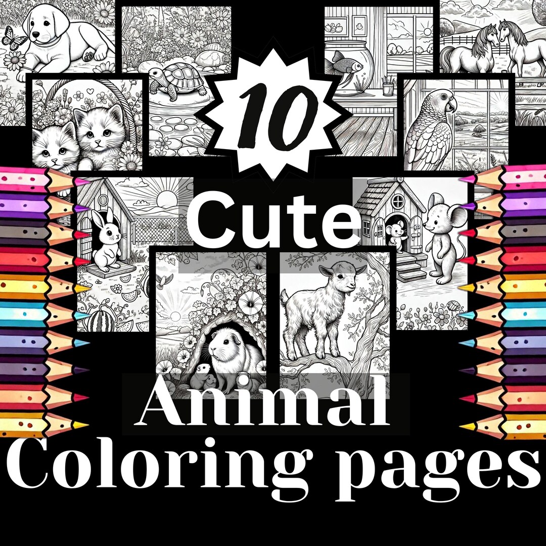 Pets Digital Coloring Pages, Nature Worksheets, Fantasy Animal Coloring ...