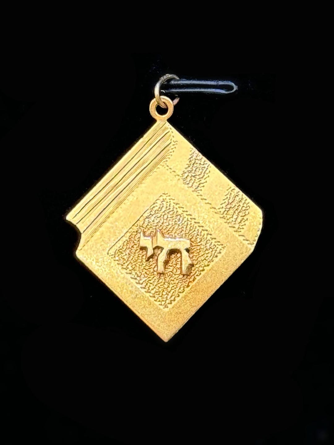 Vintage 14k Solid Yellow Gold Hebrew Book of Life Chai Pendant Charm - Etsy