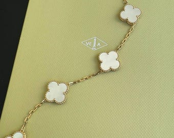 18k Yellow Gold Van Cleef Alhambra Style Black Onyx 5 Motifs Clover ...