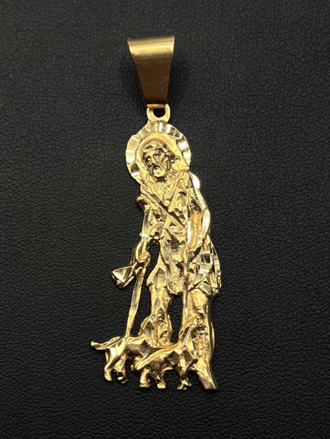 14k Solid Yellow Gold San Lazaro Medalla Pendant Charm 9.8 Grams - Etsy