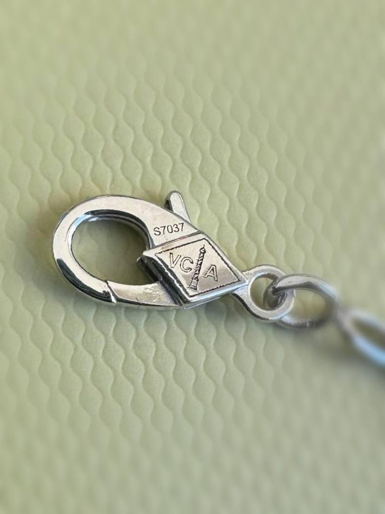 18k White Gold Van Cleef Alhambra Style Diamond 5 Motifs Clover Shape ...