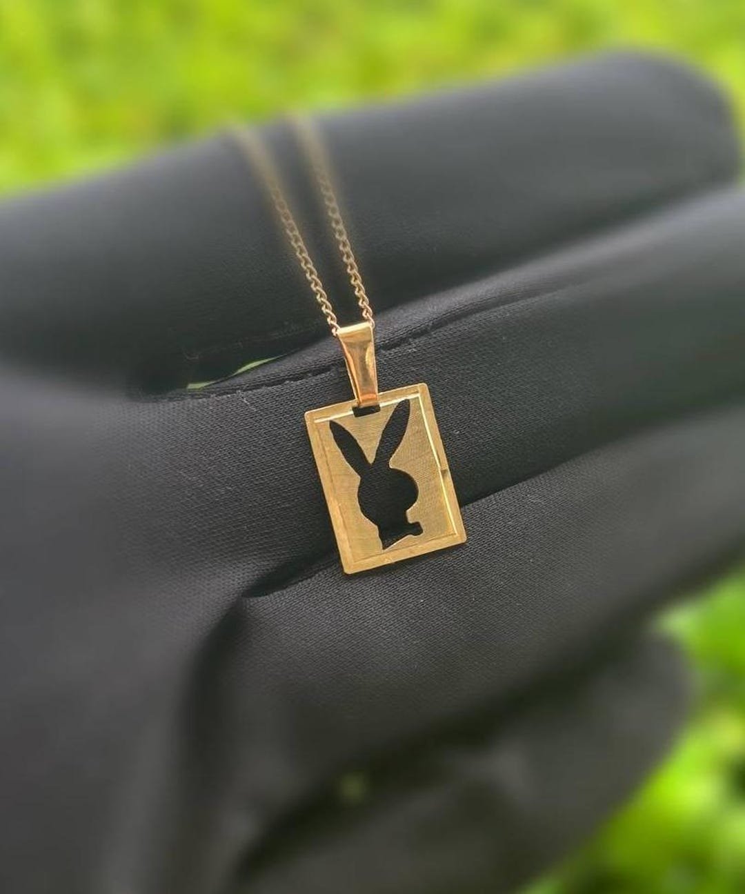 10k Solid Yellow Gold Bunny Pendant Charm & 9 ” Curb Chain Necklace - Etsy