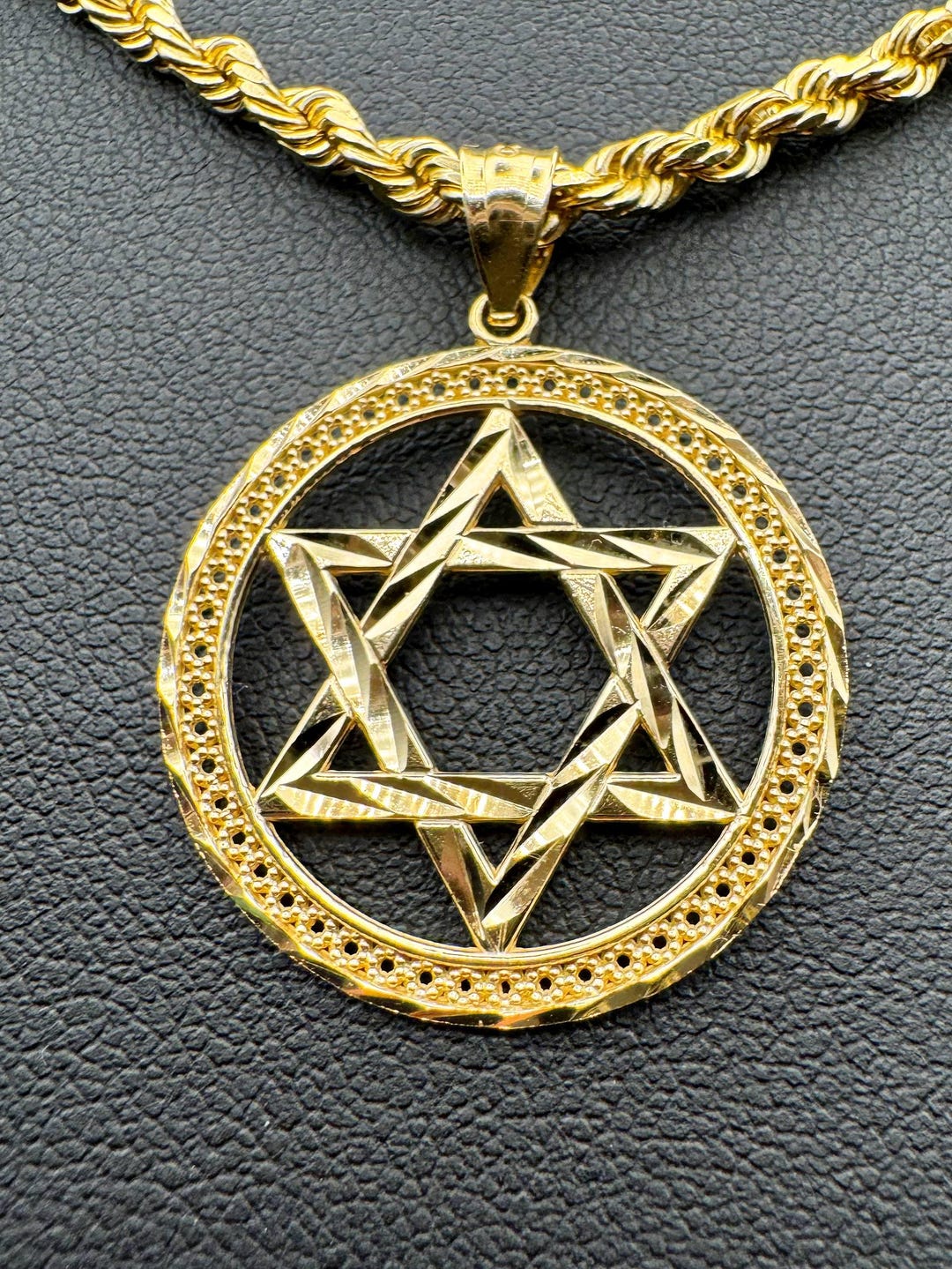 14k Solid Yellow Gold David Star Pendant Charm 1.9 Grams - Etsy