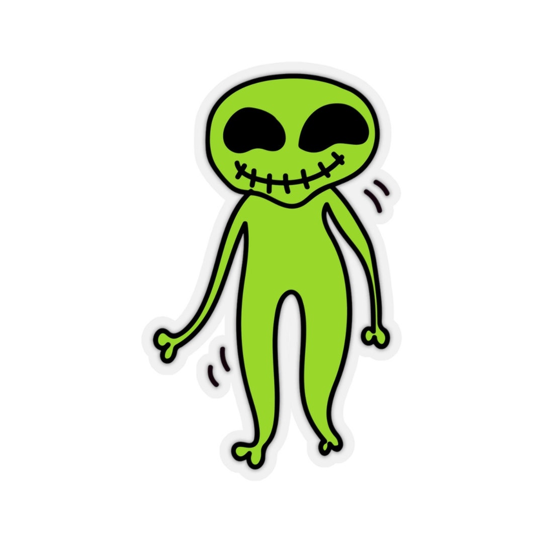 Funny Green Alien Sticker - Etsy
