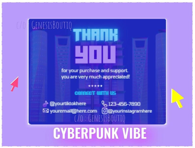 CYBERPUNK Card Template BUNDLE Editable Canva Template - Etsy