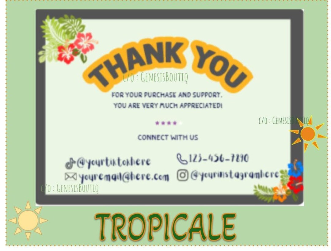 Tropical Oasis Card Template BUNDLE | Editable Canva Template | Item ...