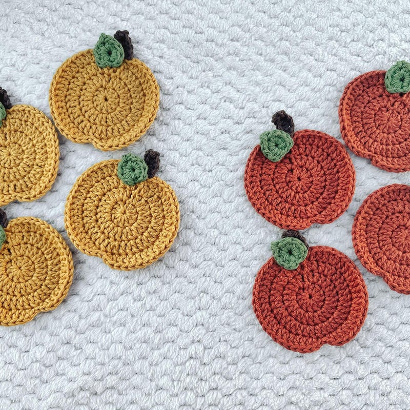 Crochet Pumpkin Coasters - Etsy