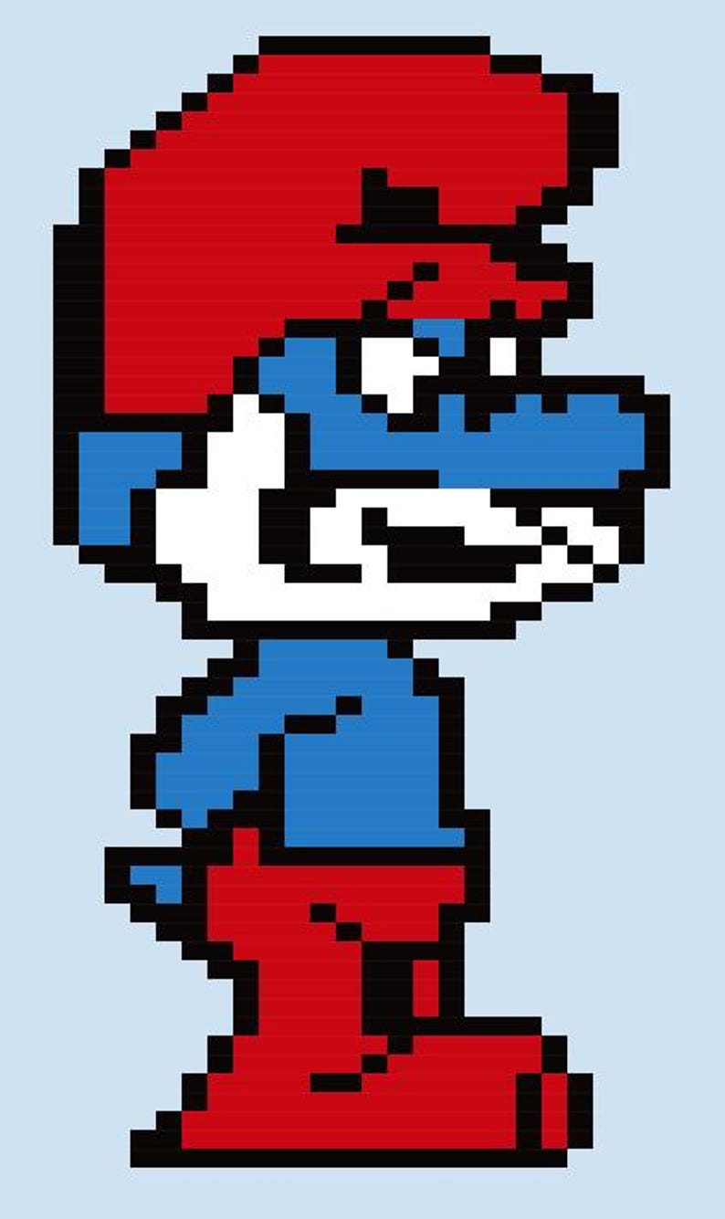 Papa Smurf Hand Crochet Throw Pattern, Chunky Yarn Graph (PDF Pattern ...