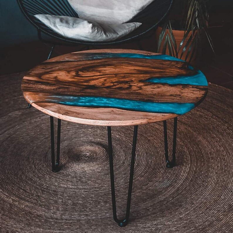 Resin Round Side Table | Epoxy End Table | Custom Made Coffee Table ...