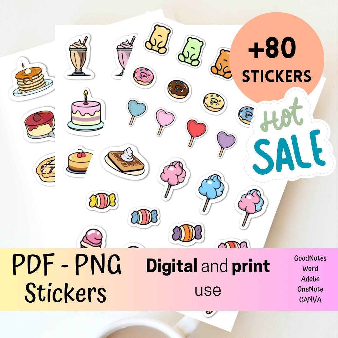 Digital Candies Stickers, Sweets Png Files, Treats Clip Art, Printable ...