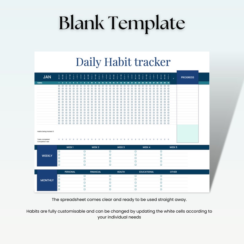 2022 2023 Ultimate Digital Habit Tracker | Google Sheets Spreadsheet ...