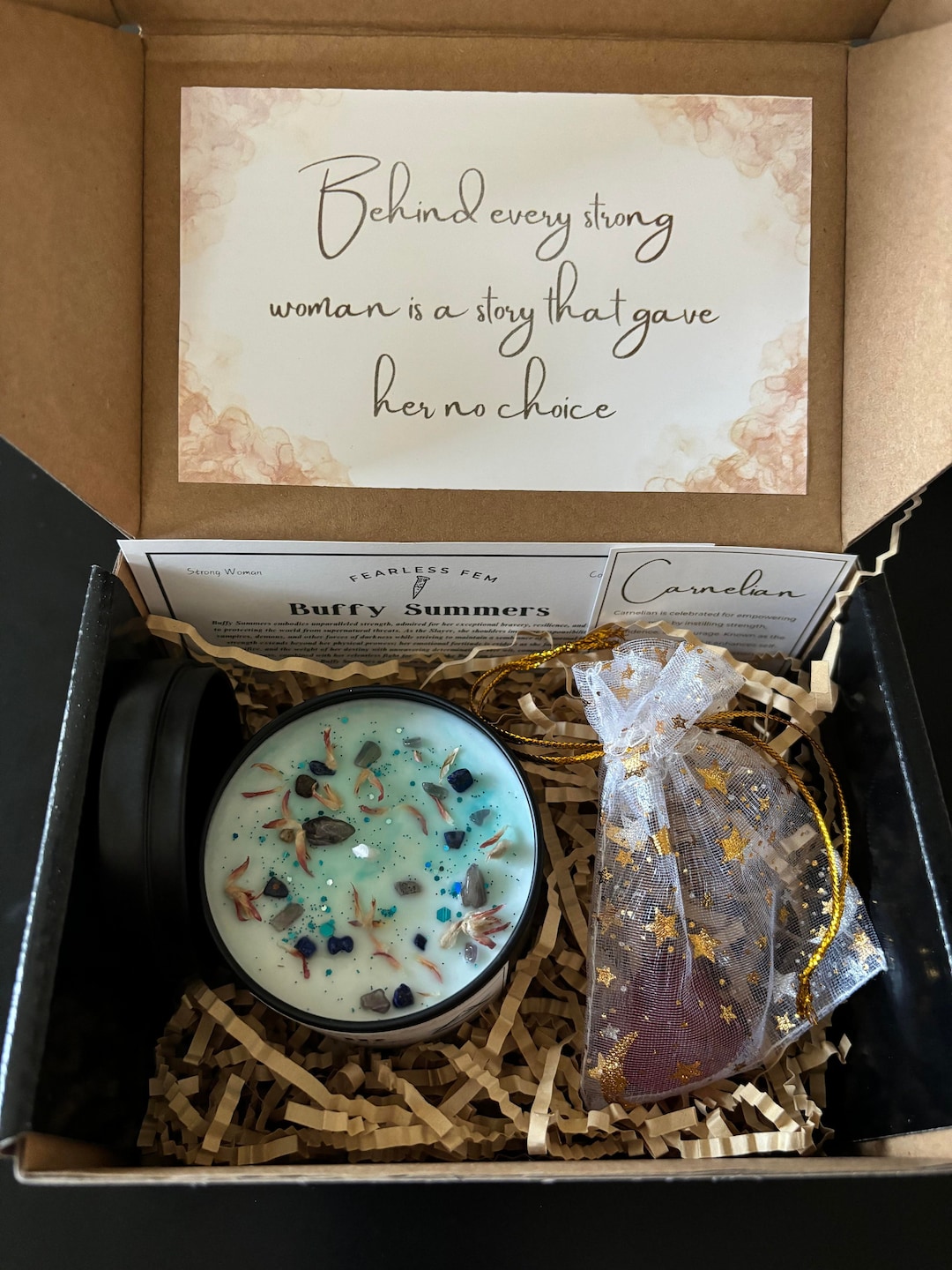 Strong Woman Gift Box, Female Power Giftbox, Crystal Candles, Friend ...