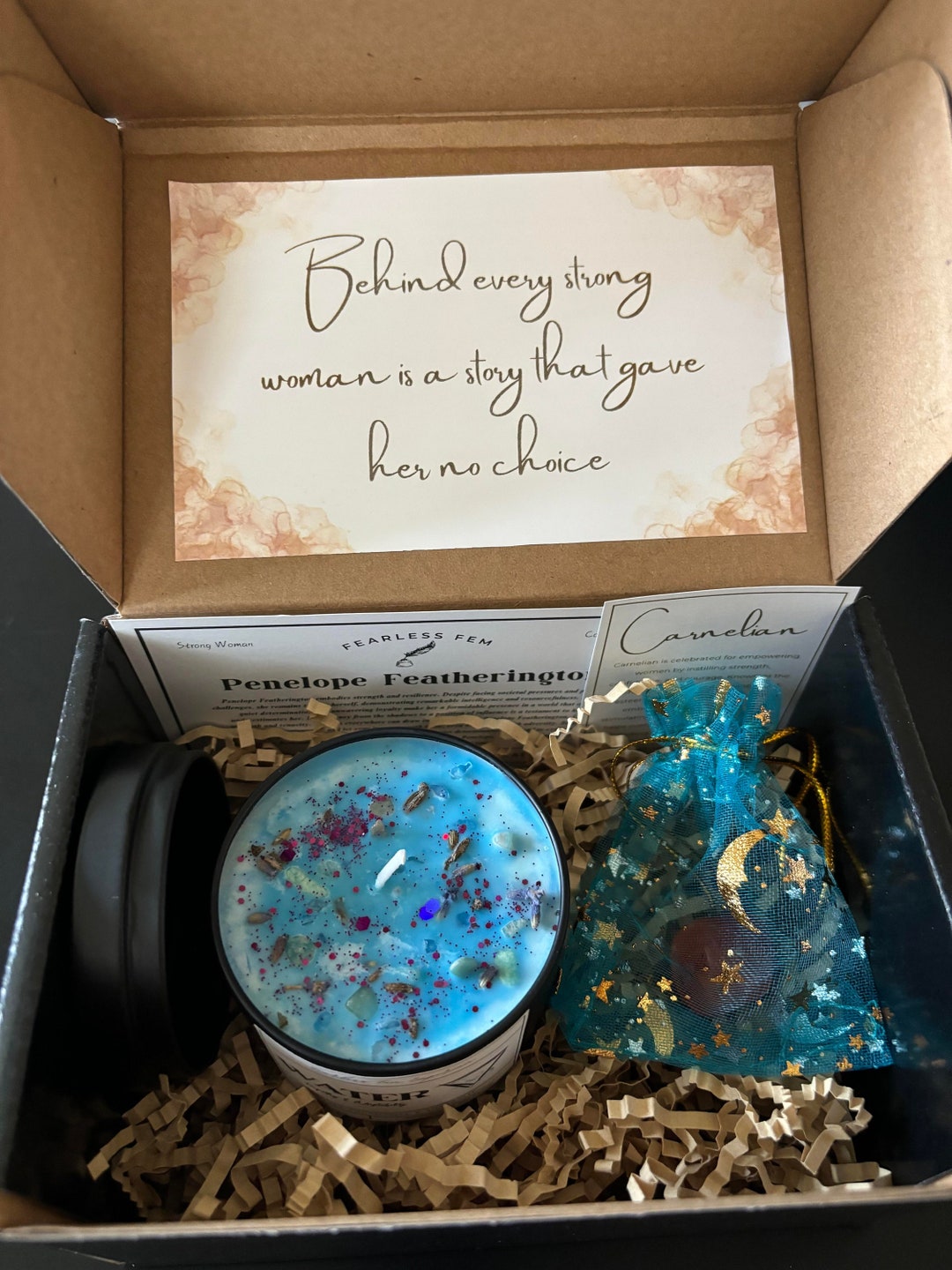Strong Woman Gift Box, Female Power Giftbox, Crystal Candles, Friend ...