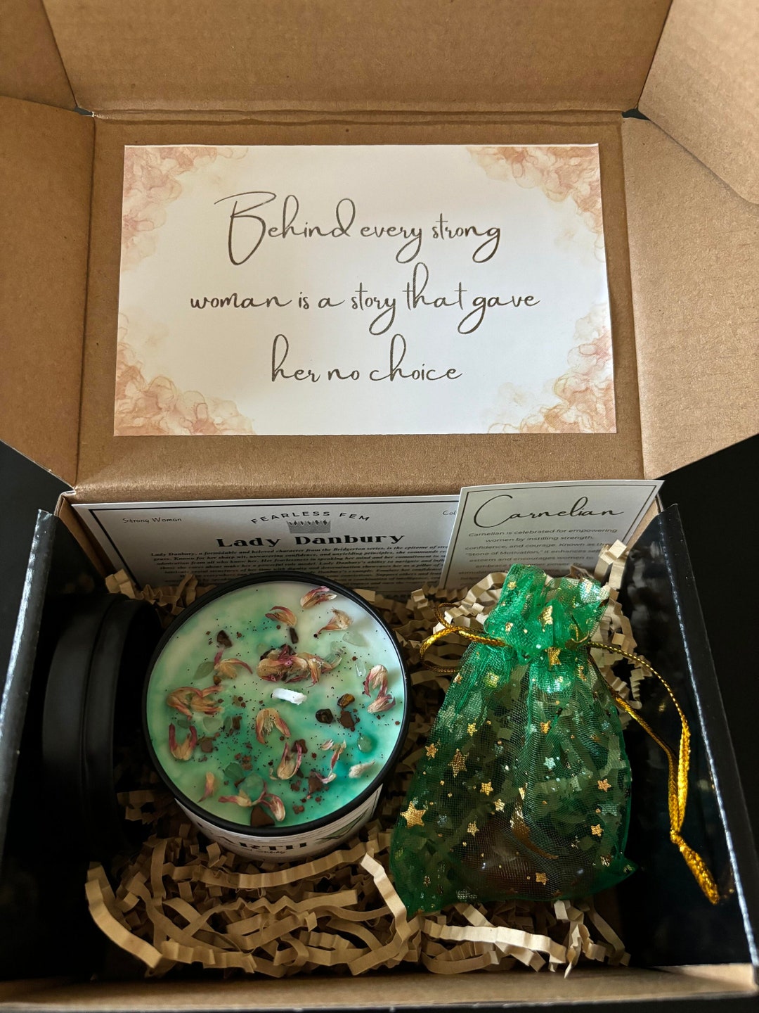 Strong Woman Gift Box, Female Power Giftbox, Crystal Candles, Friend ...