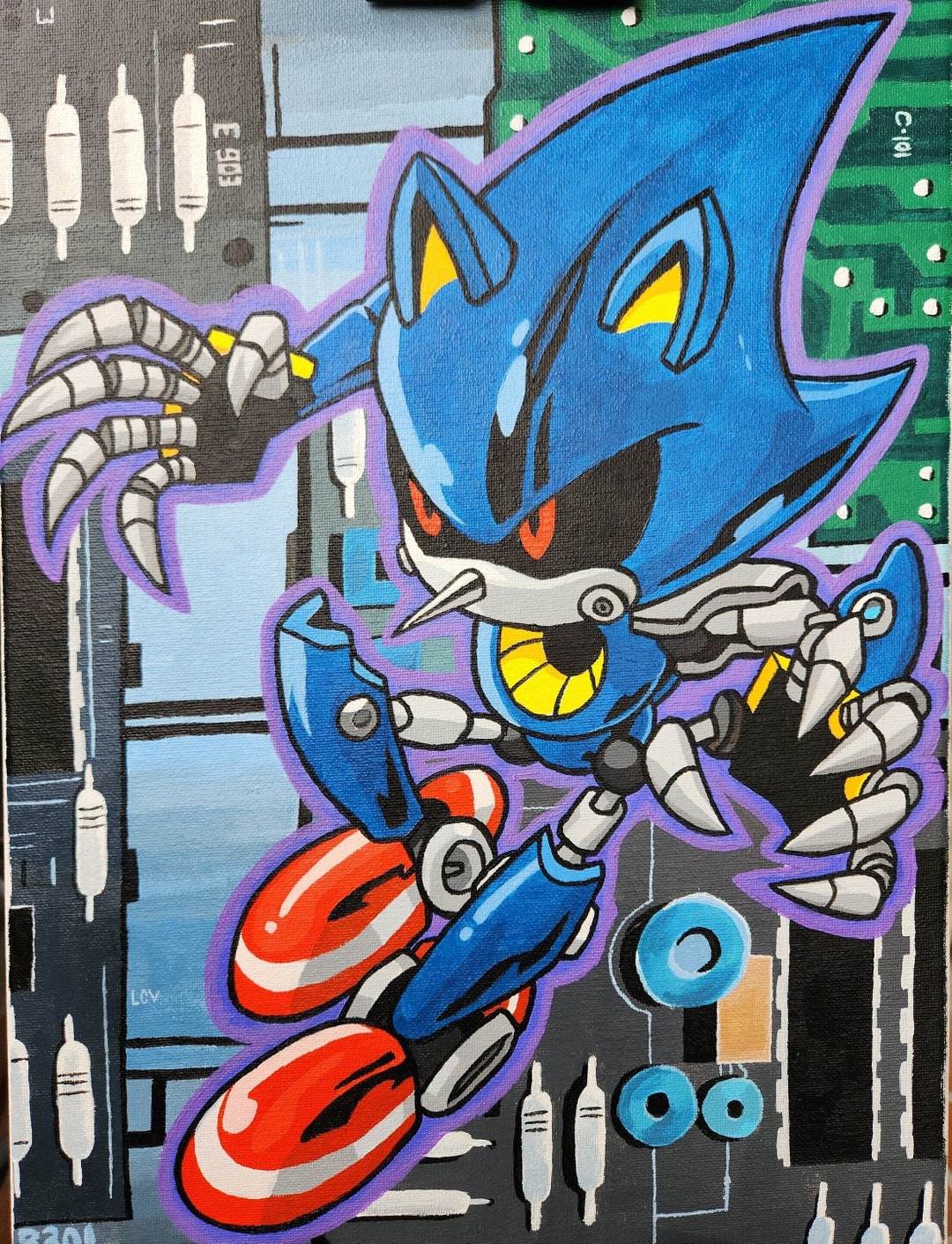Hyper Metal Sonic | Acrylic Painting - Etsy