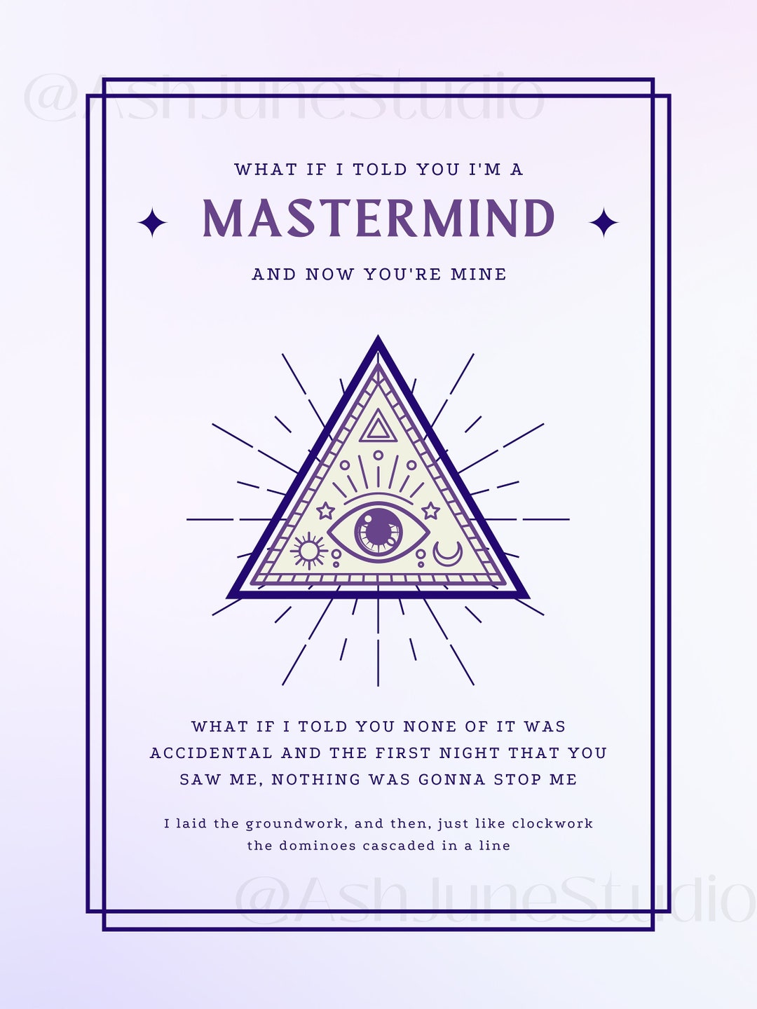 Mastermind Lyric Poster | Taylor Swift Midnights Album Print ...