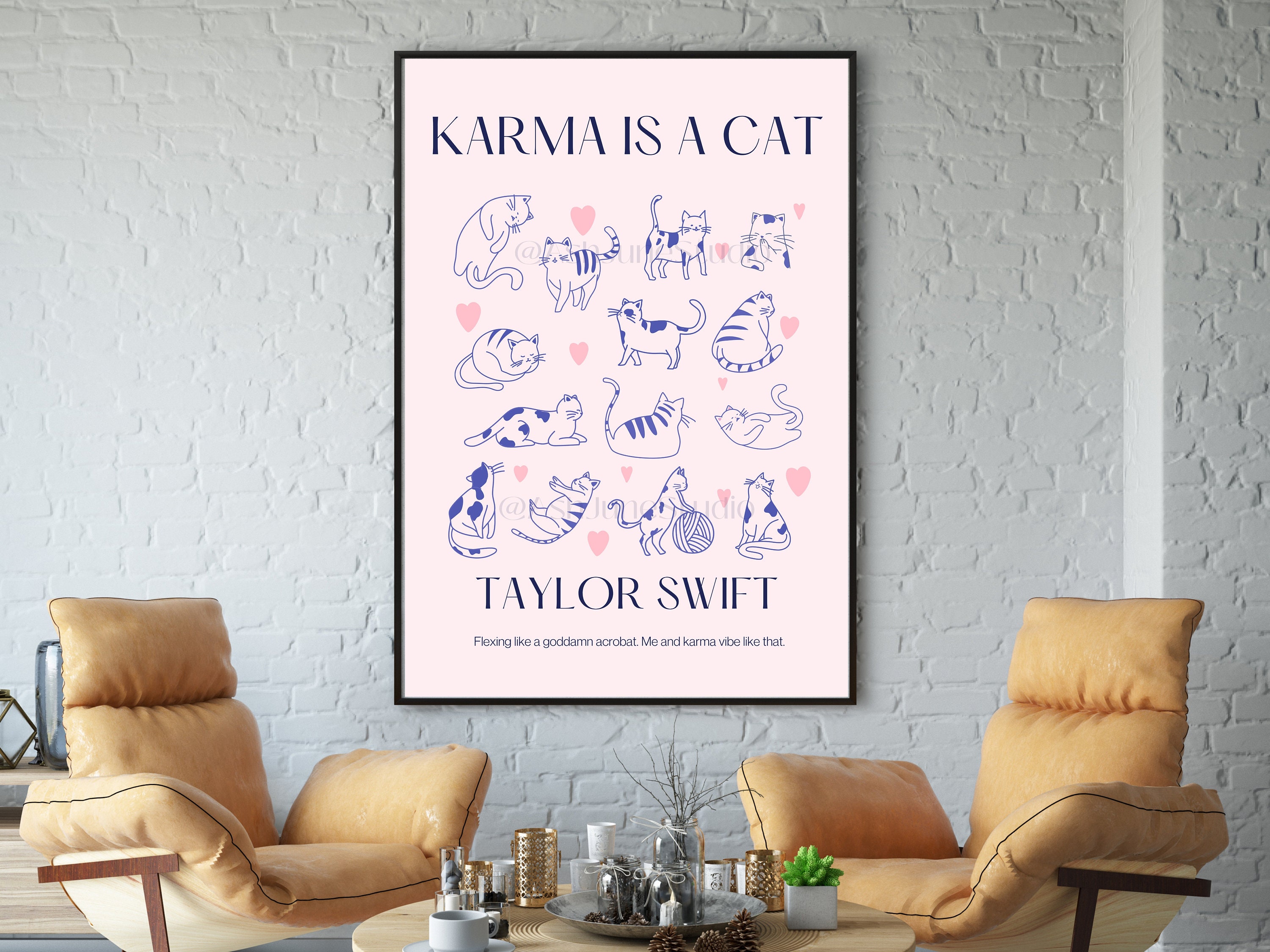 Karma is a Cat Digital Poster Taylor Swift Cat Poster Karma Midnights ...