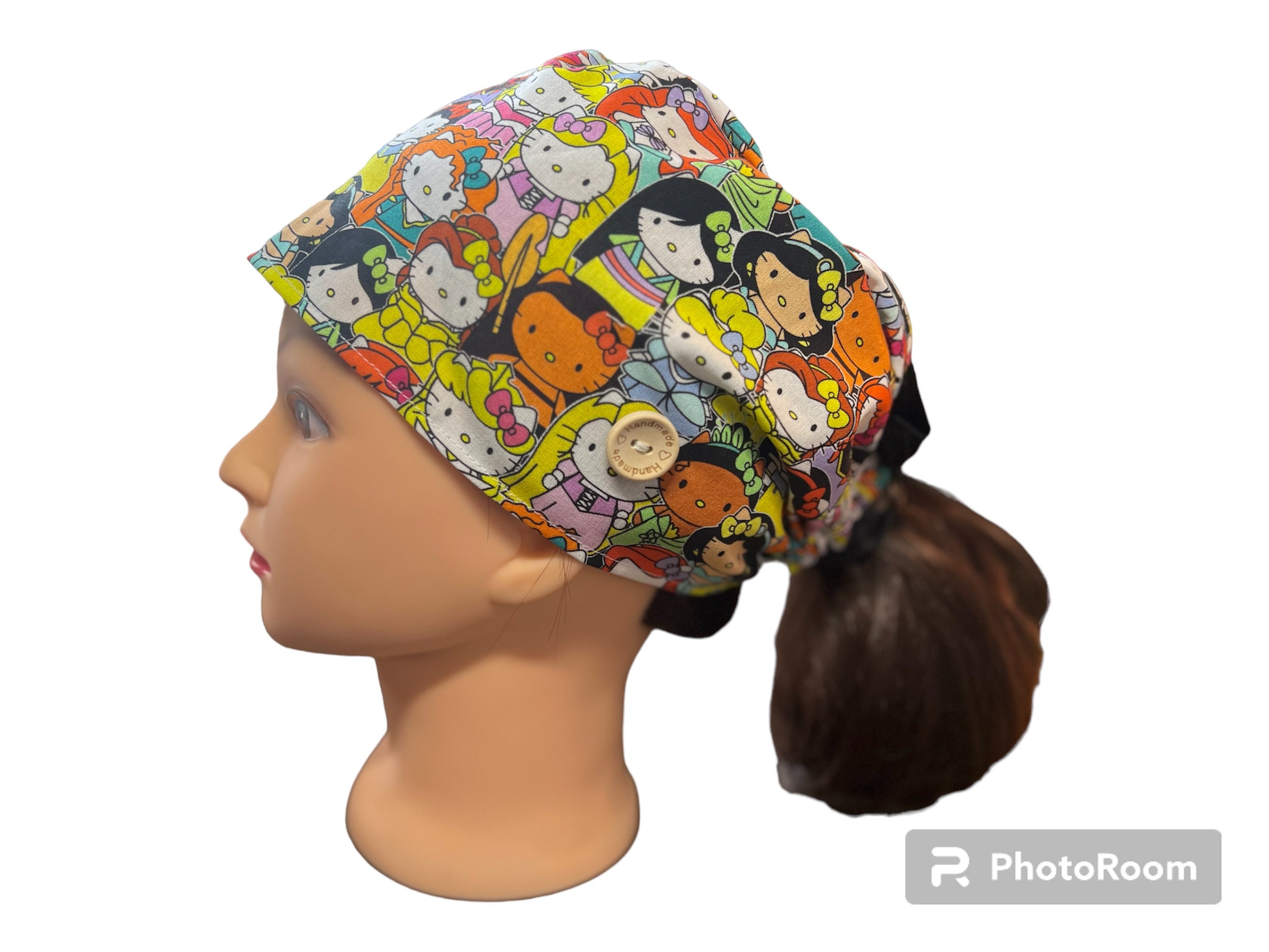 Kitty Princess Scrub Cap/skull Cap/button Scrub Cap/nurse - Etsy
