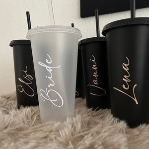 Becher personalisiert Trinkbecher mit Strohhalm I JGA - Etsy.de