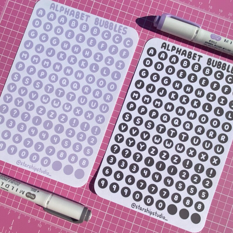 Alphabet Circles and Letters Sticker Sheet ABC Cute Stickers - Etsy