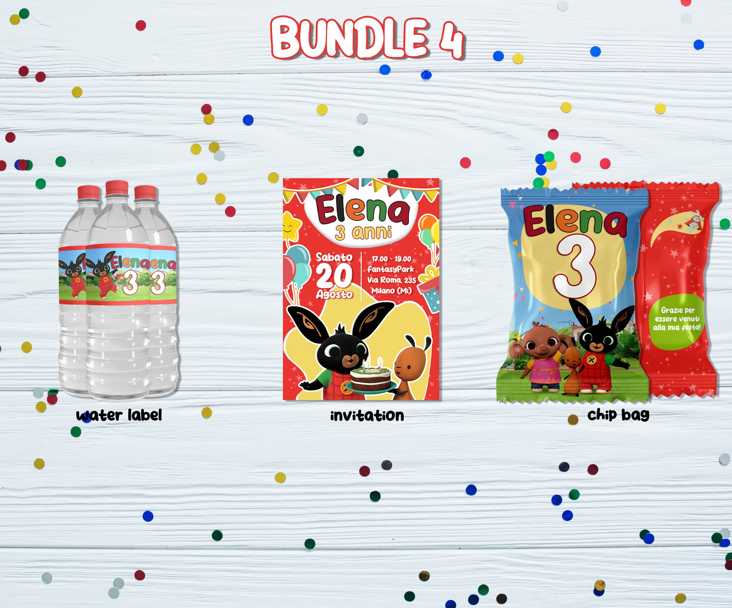 BING Birthday Bundle, Template Printable, Kids Birthday Chip Bag, Kids ...