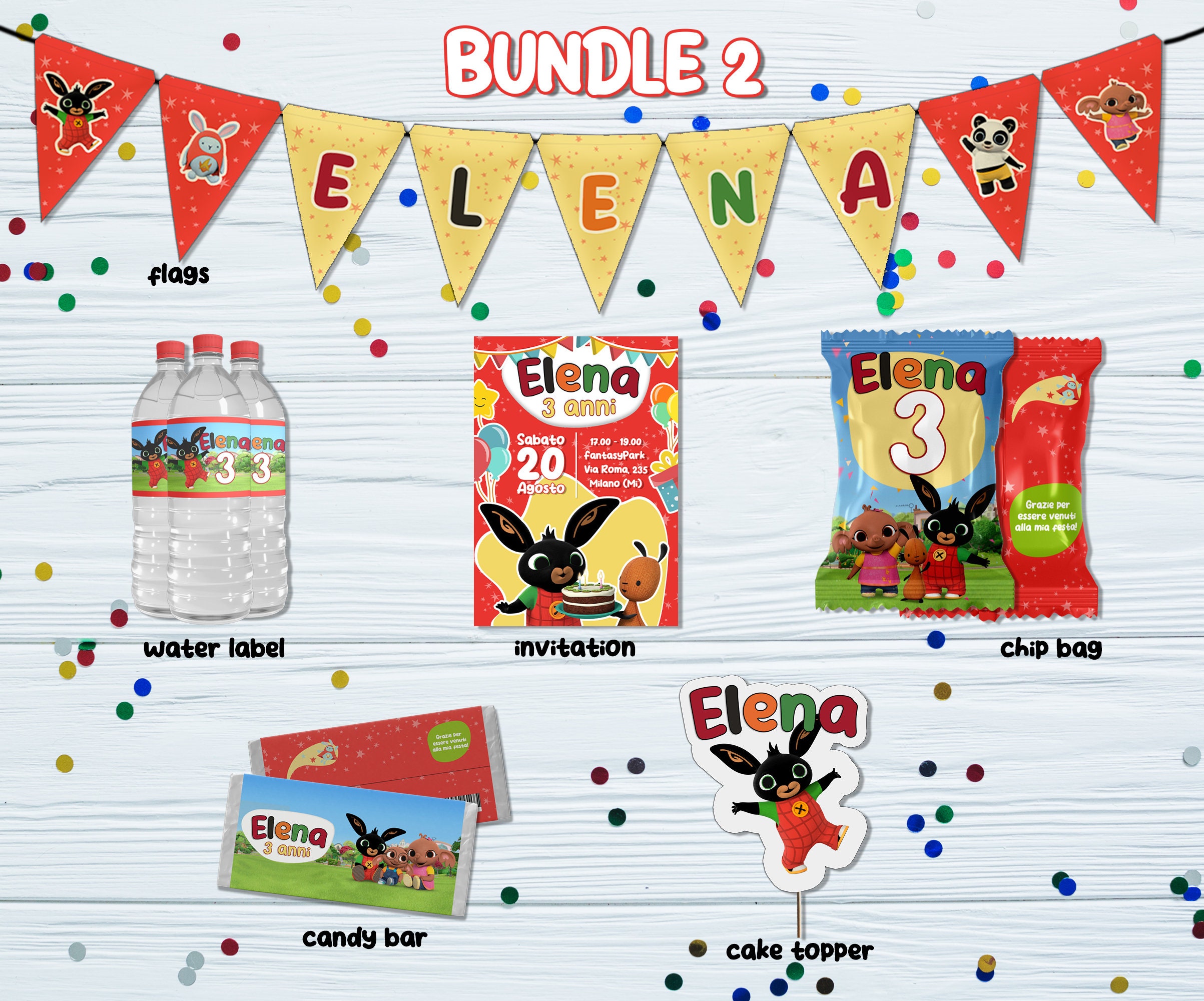 BING Birthday Bundle, Template Printable, Kids Birthday Chip Bag, Kids ...