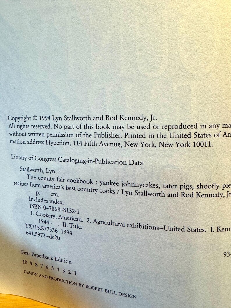 1994 the Country Fair Cookbook - First Paperback Edition - Etsy