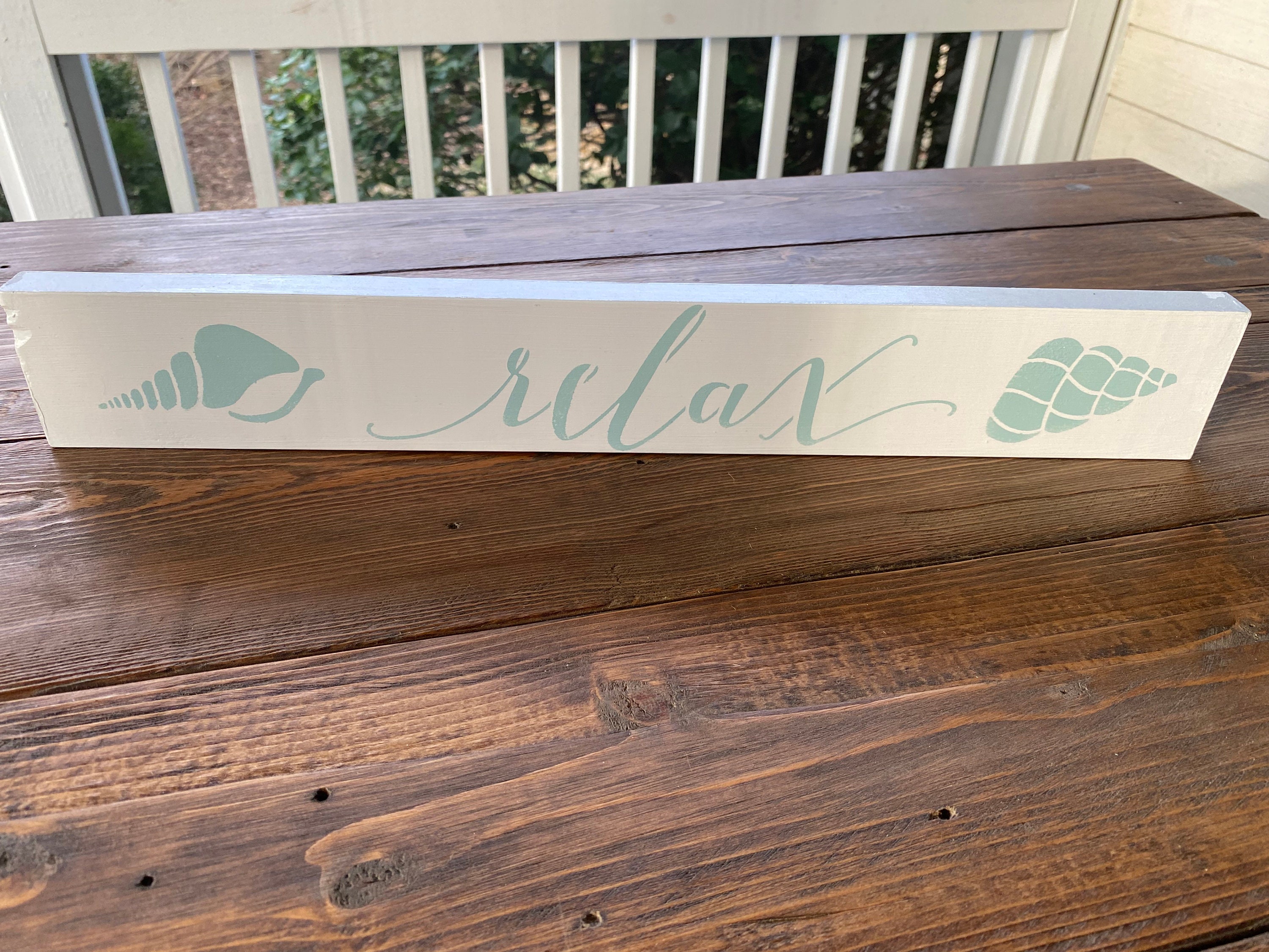 Beach Themed Sign, Relax Beach Sign, Beach Shelf Sitter, Decor to Place ...