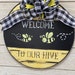 Bee Theme Welcome Wreath, Welcome Door Sign, Front Door Wreath, Welcome ...