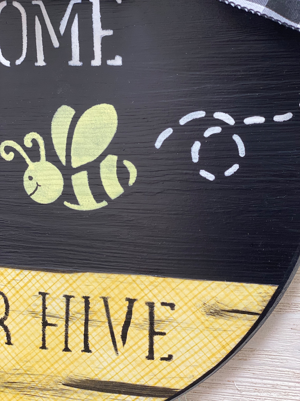 Bee Theme Welcome Wreath, Welcome Door Sign, Front Door Wreath, Welcome ...