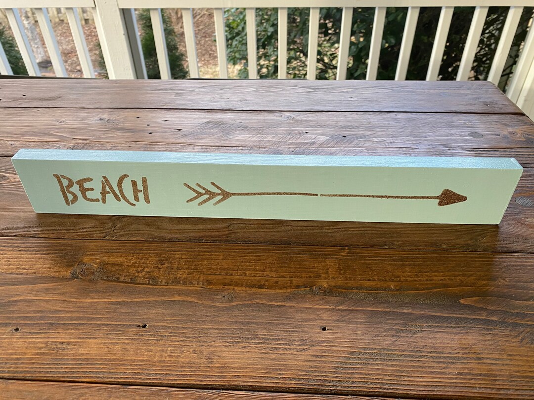 Beach Themed Sign, Beach Sign With Arrow Pointing Left, Beach Shelf ...