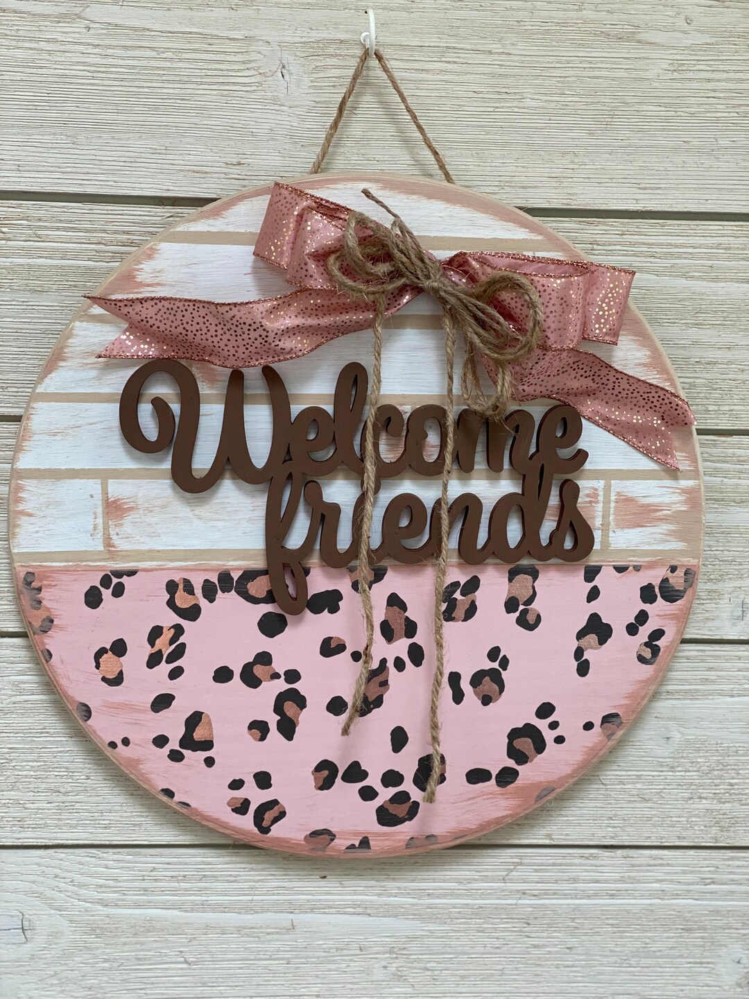 Welcome Door Sign, Front Door Wreath, Welcome Friends Door Sign, Round ...