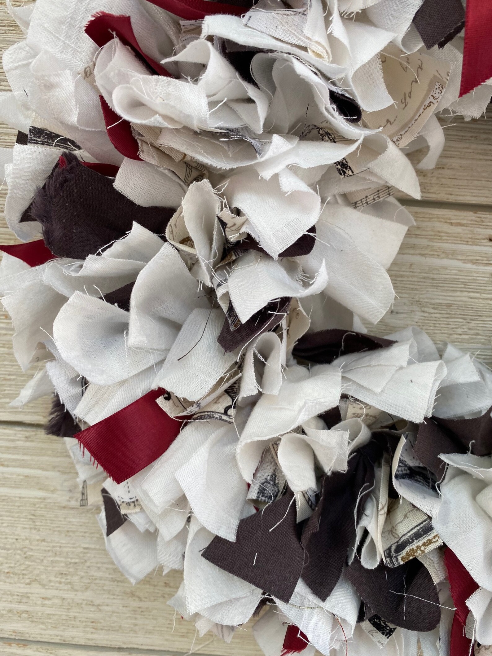 Parisian Shabby Chic Rag Wreath, French Themed Decor, Elegant and ...