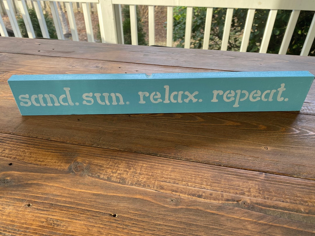 Beach Themed Sign, Sand and Sun Beach Sign, Beach Shelf Sitter, Decor ...