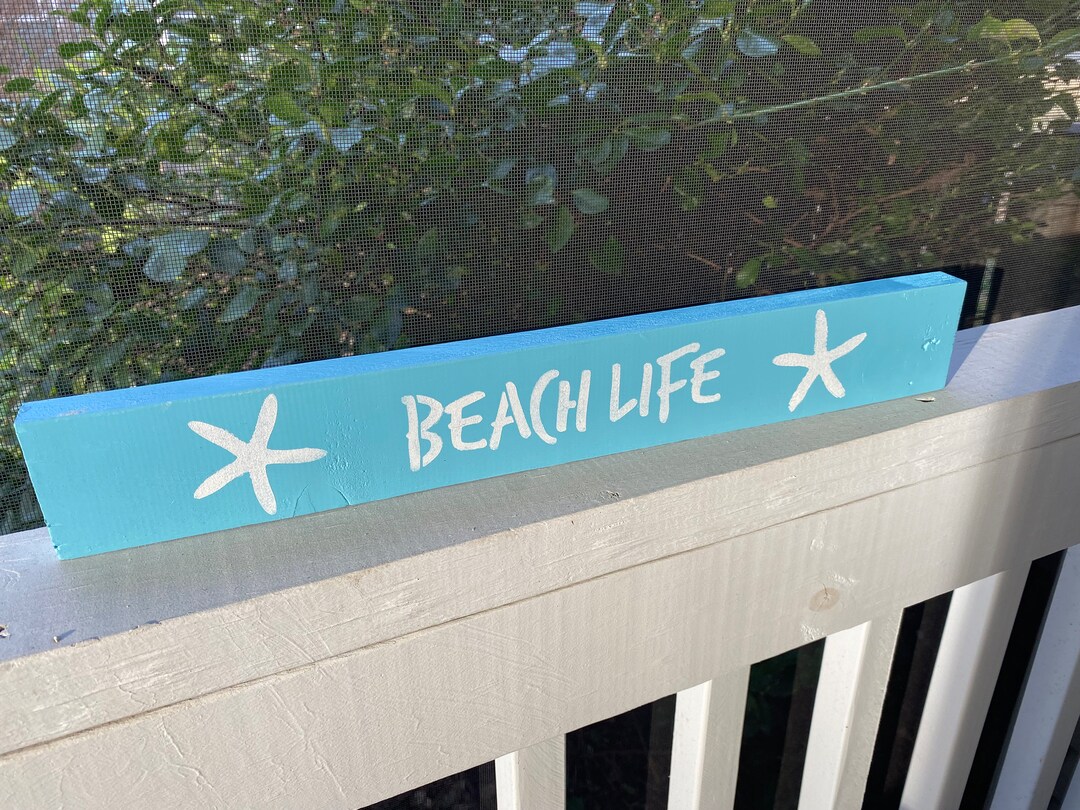 Beach Themed Sign, Beach Life Sign, Beach Shelf Sitter, Decor to Place ...