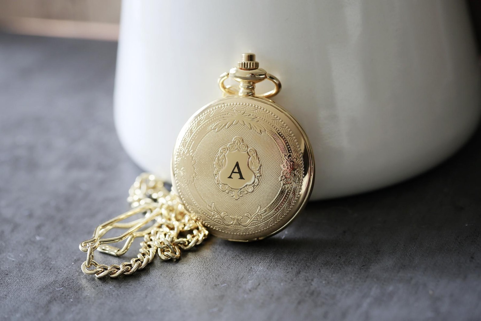 Personalized Gold Pocket Watch: Steampunk Carved Quartz Watch With ...
