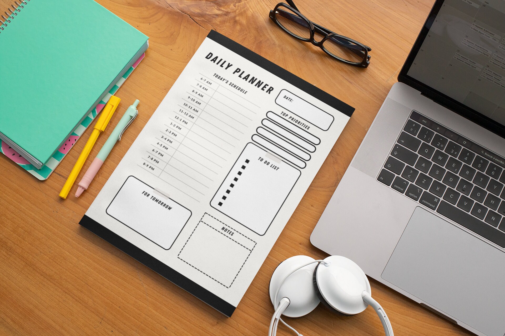 Digital Daily Planner, Printable, Instant Download, Minimal ...