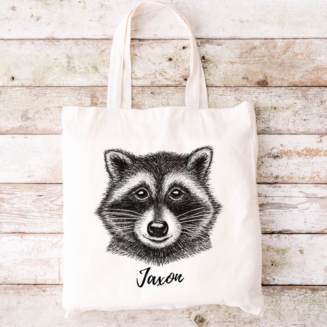 Raccoon Tote Bag, Personalized Bag, Custom Bag, Raccoon Gift, Raccoon ...