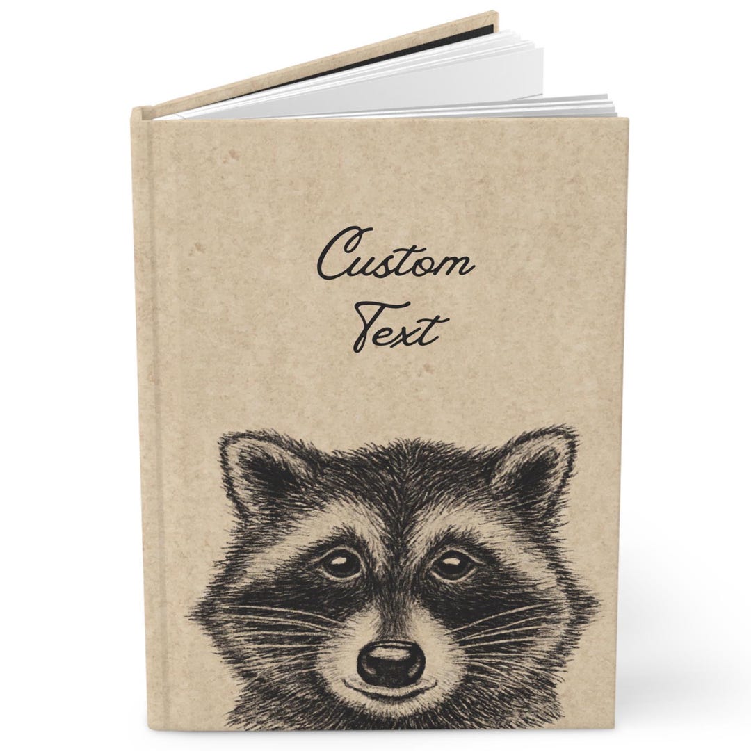 Raccoon Sketch Hardcover Journal: Personalized Animal Lover Gift - Etsy