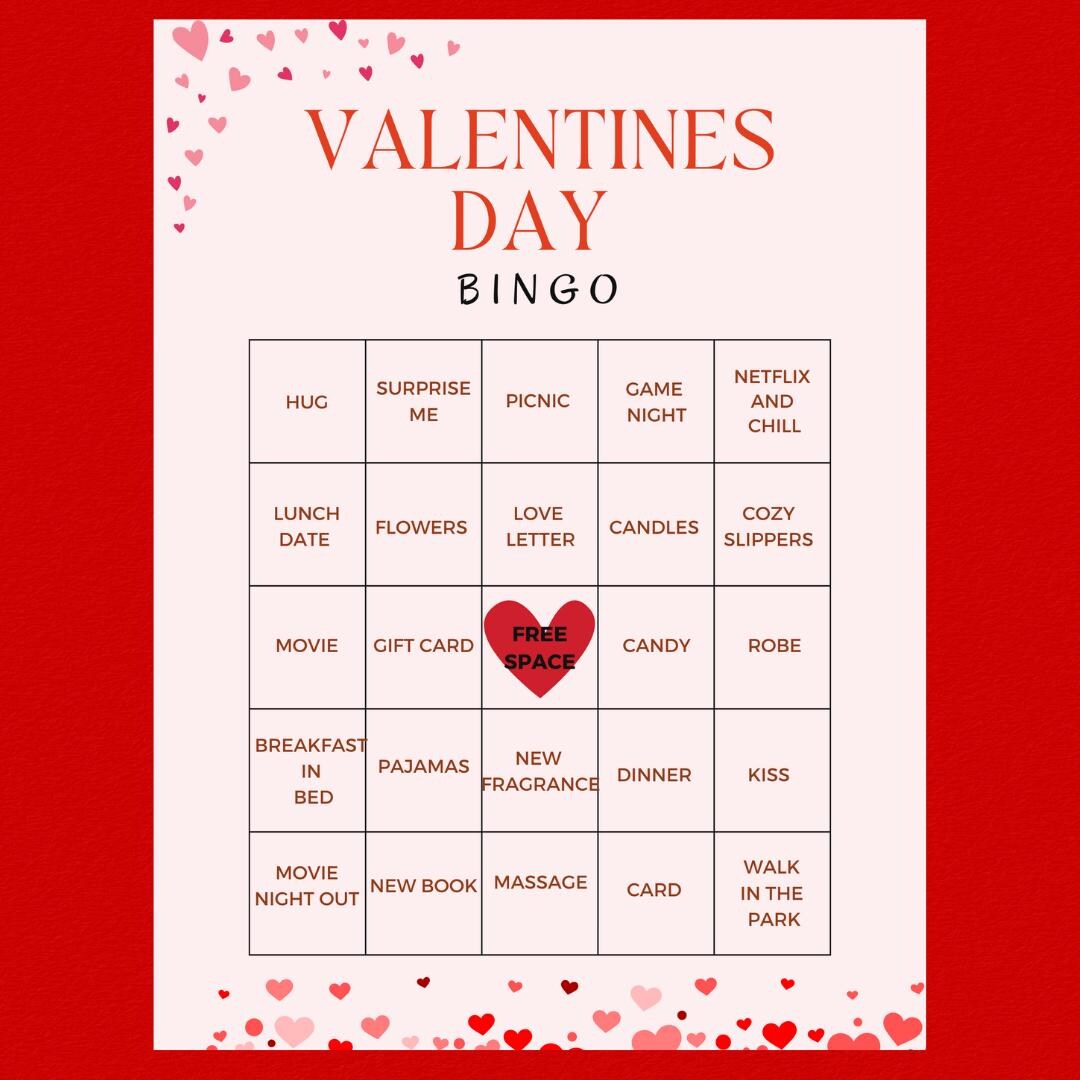 Printable Valentines Day Bingo Game/romantic/love/instant Download - Etsy
