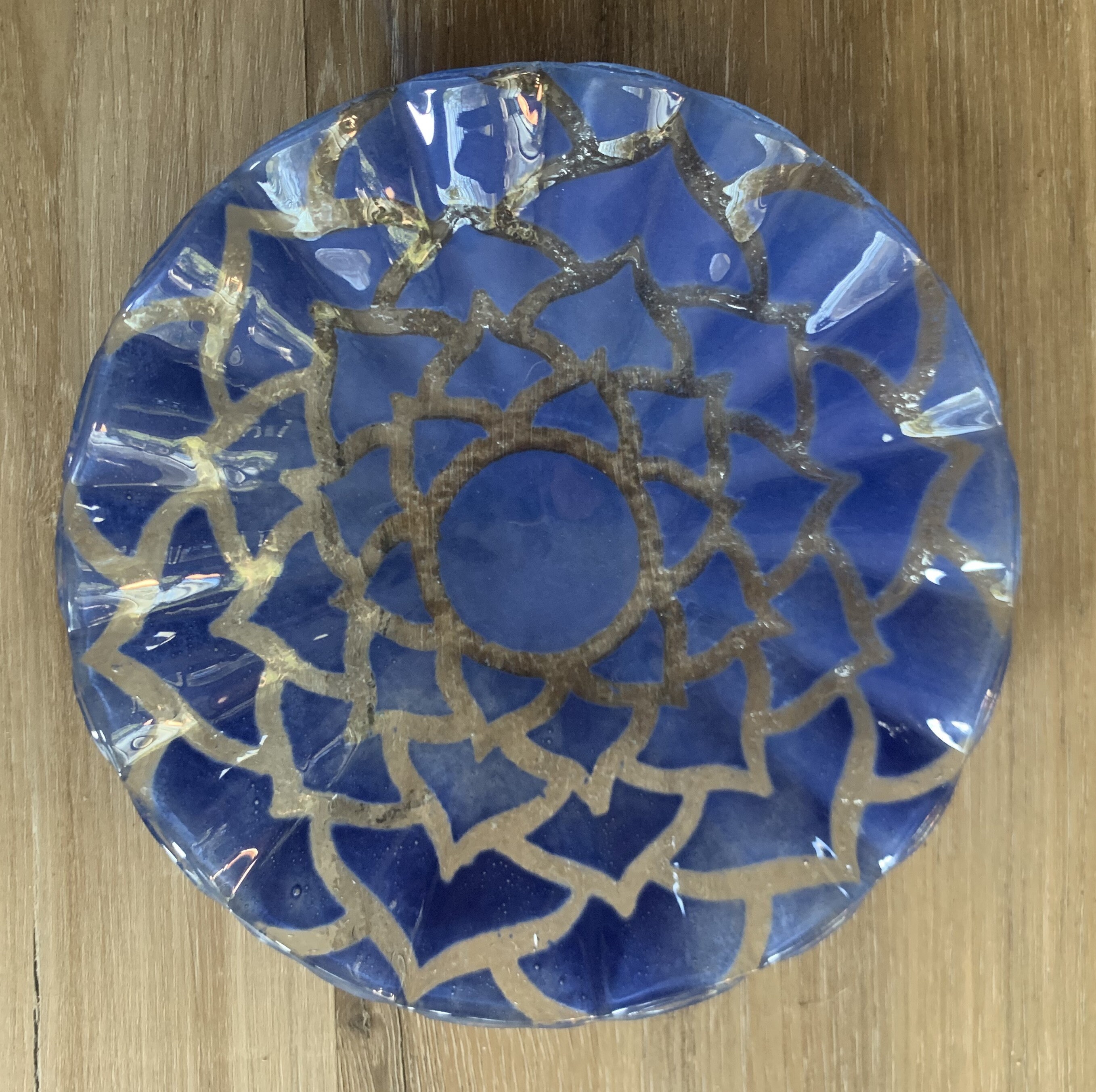 Lotus Collection Set of Four Snack Plates, Fused Glass Snack Plates, 6 ...