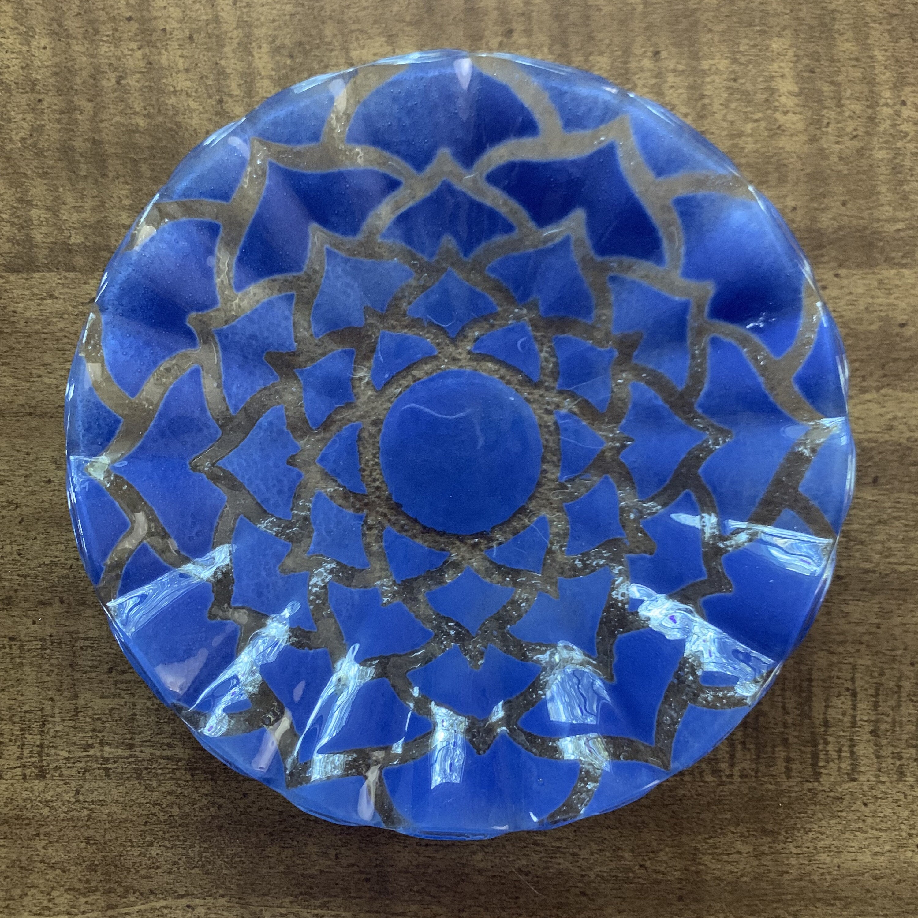 Lotus Collection Set of Four Salad Bowls, Fused Glass Salad Bowls, 7.5 ...