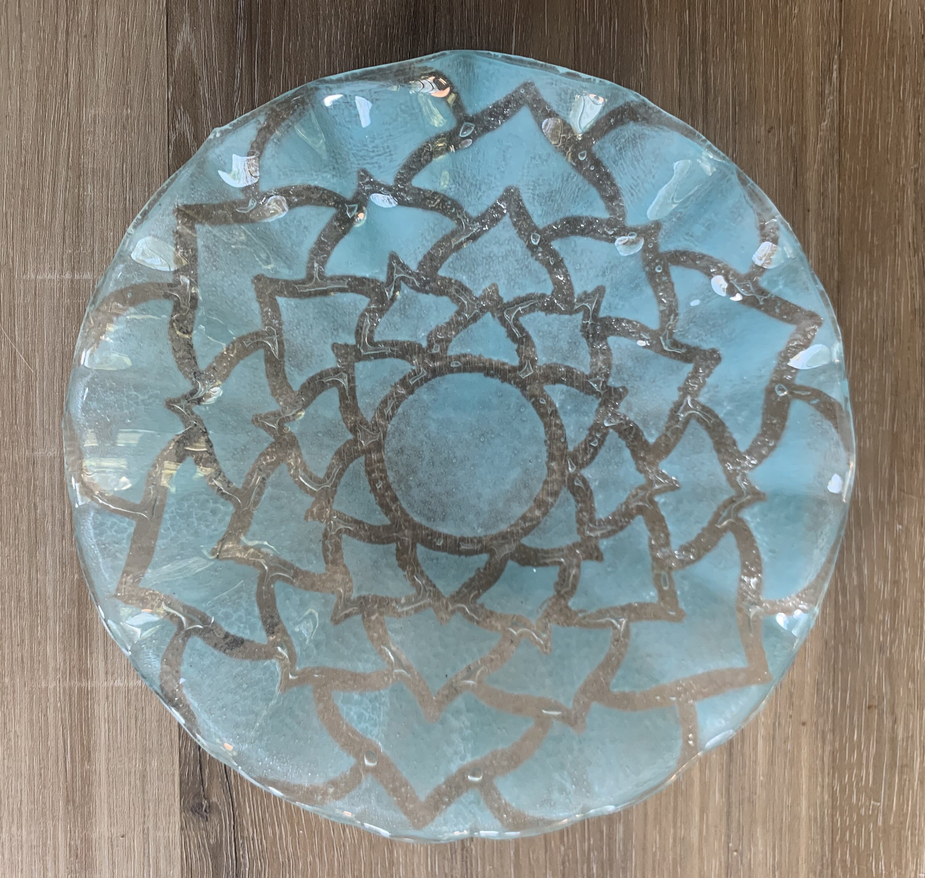 Lotus Collection Set of Four Snack Plates, Fused Glass Snack Plates, 6 ...