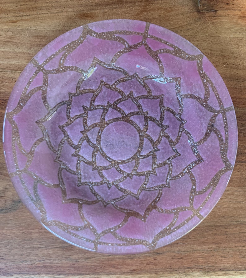 Lotus Collection Set of Four Dinner Plates Fused Glass Dinner - Etsy