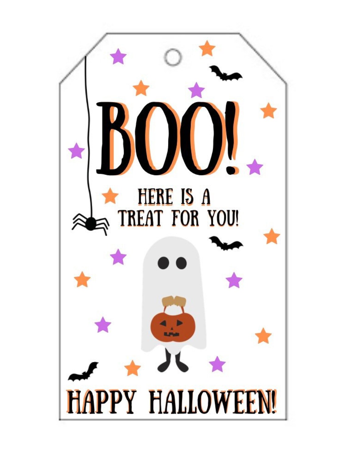 Boo Here is a Treat for You Halloween Candy Tag. 9 Printable Favor Tags ...