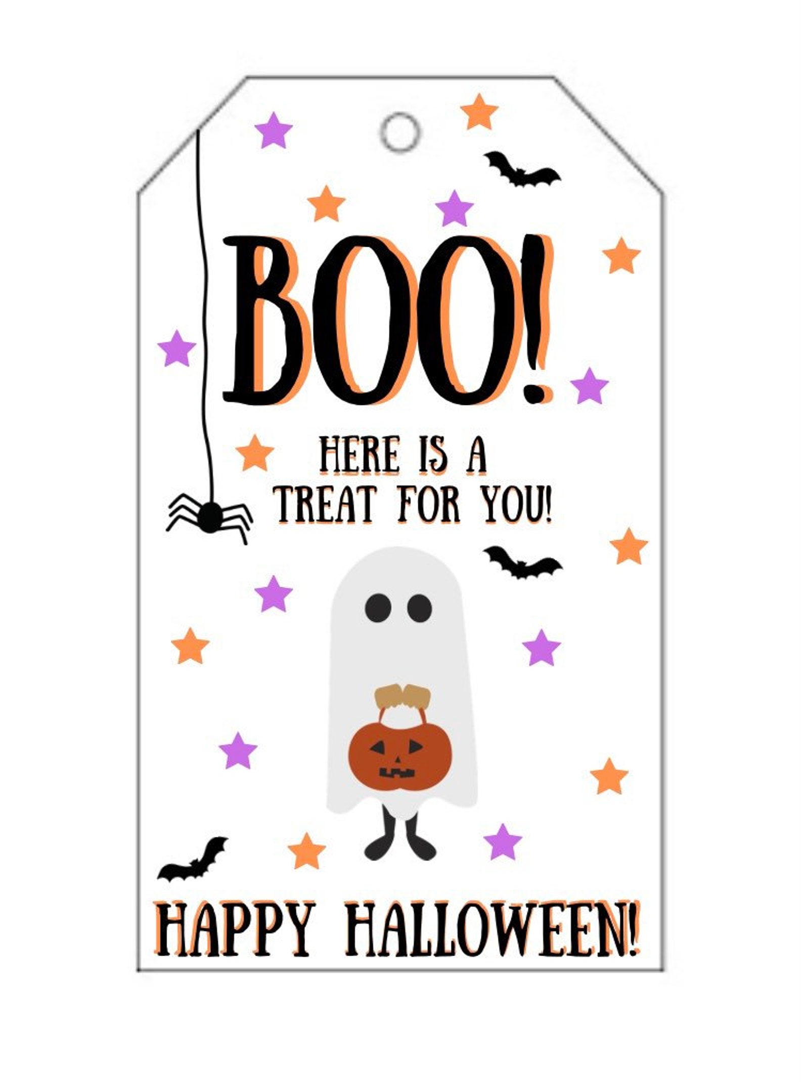 Boo Here is a Treat for You Halloween Candy Tag. 9 Printable Favor Tags ...