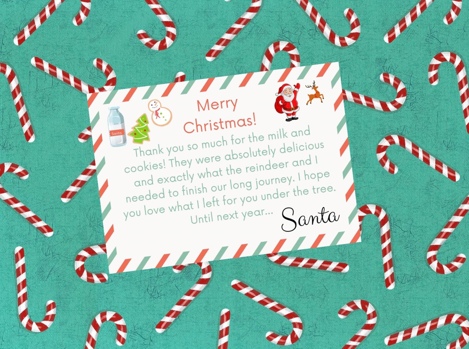 Letter From Santa Thank You For The Milk And Cookies Letter From Santa Etsy