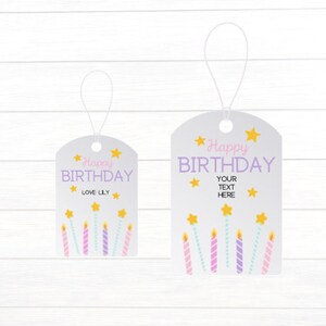 Editable Happy Birthday Gift Tags, Birthday Gift Tags, Happy Birthday ...