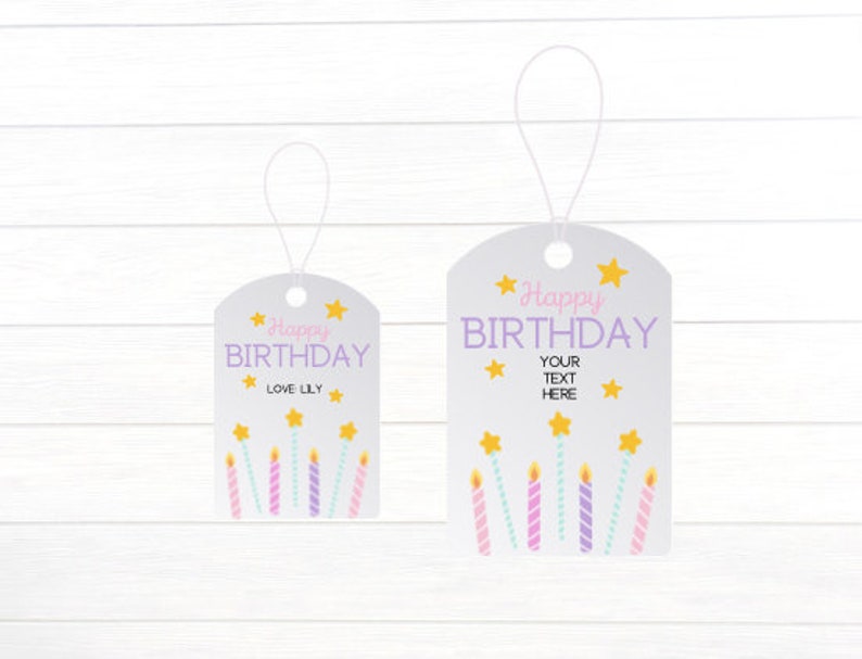 Editable Happy Birthday Gift Tags, Birthday Gift Tags, Happy Birthday ...
